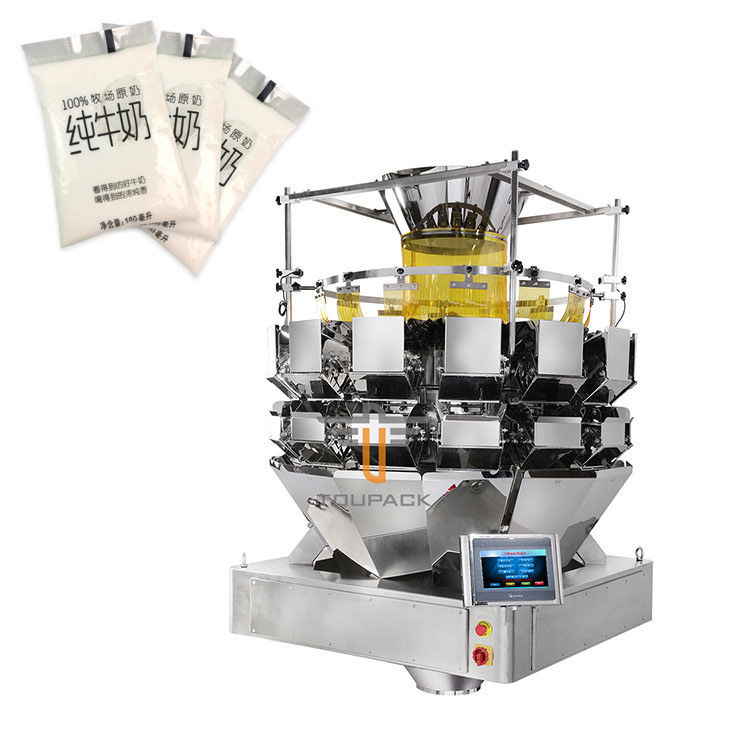 Automatic Vertical Bagged Milk Weighing System 14 Head 5L Multihead ...