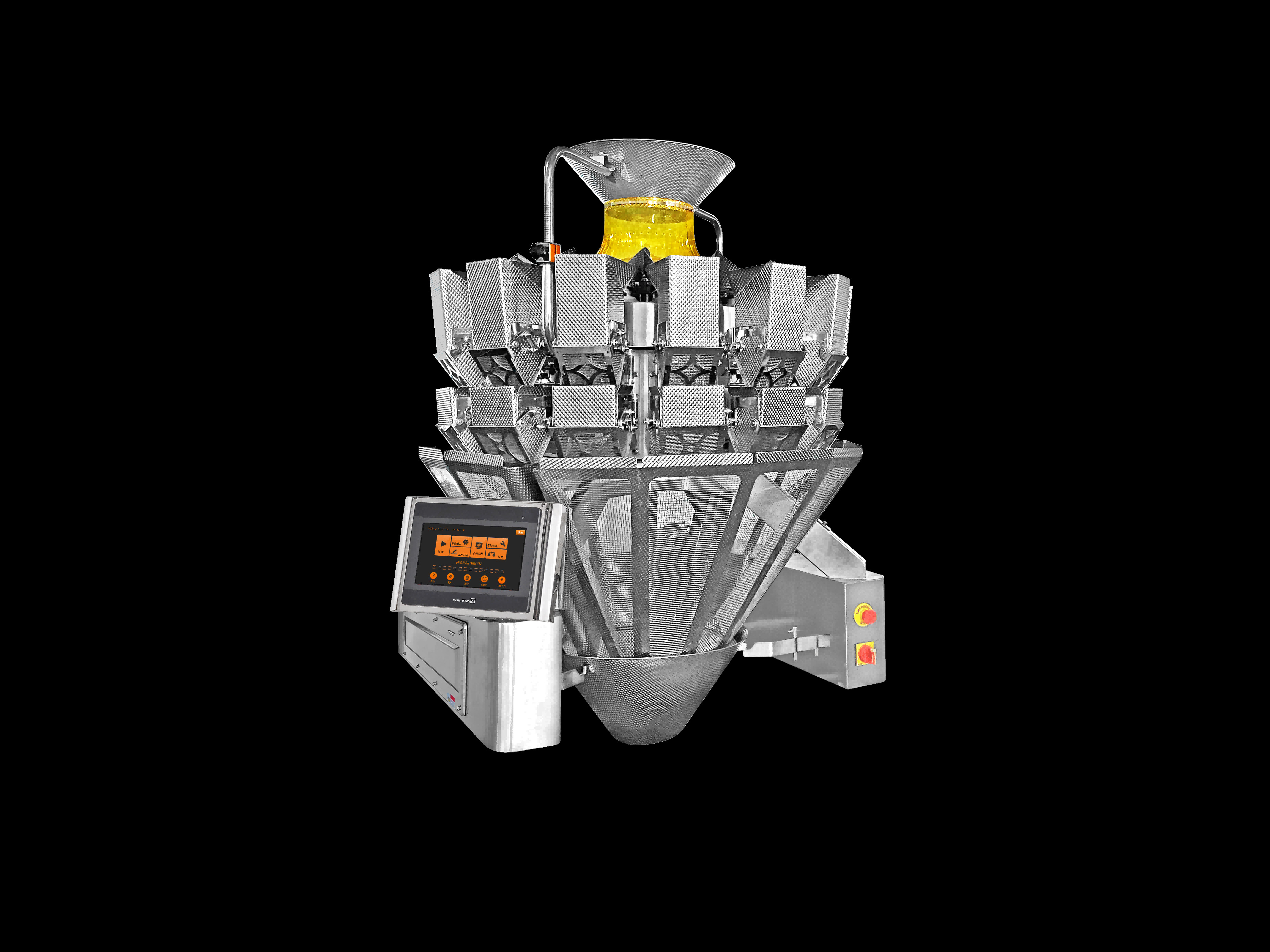 Mesh Multihead Combination Weigher IP65 Waterproof Teflon Coating SS304 ...
