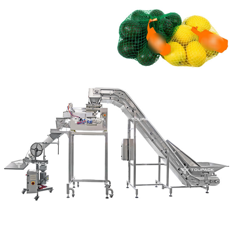 Semi Auto Potato Onion Net Mesh Bag Packaging Machine