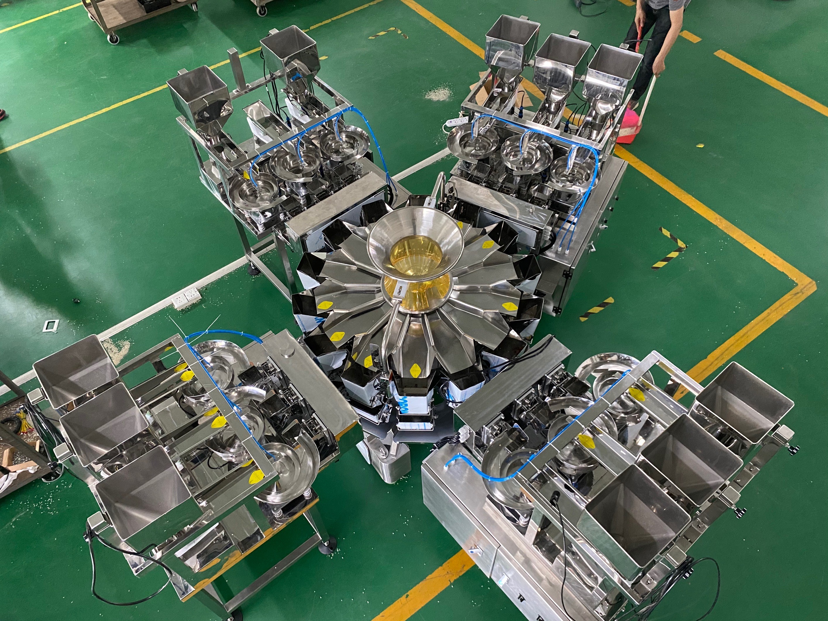 140BPM 0.5L Weigh And Fill Machine , Multihead Combination Weigher ...