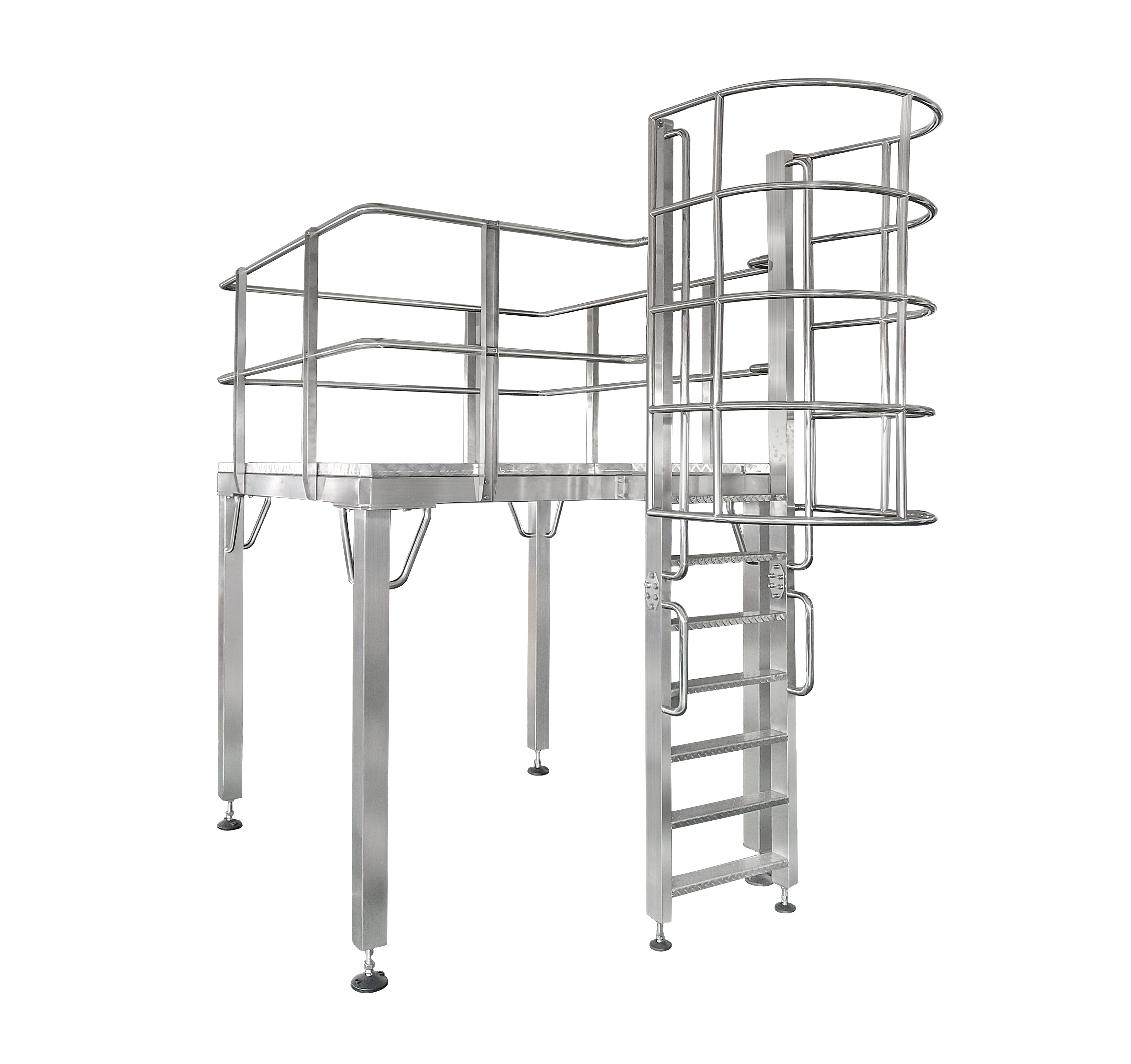 Anti Slip 100*100*3mm Stand 1000mm Height Industrial Work Platforms