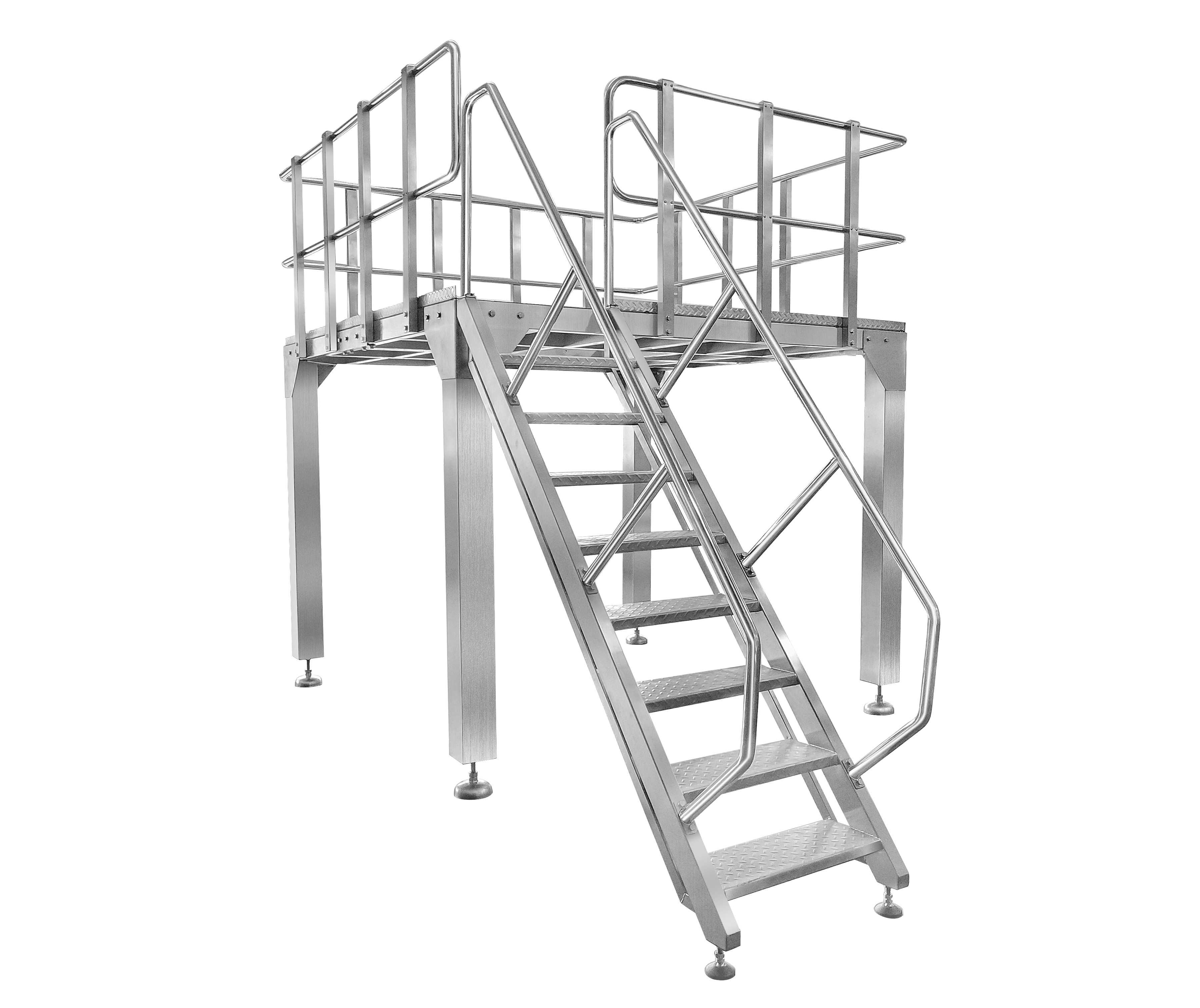 Anti Slip 100*100*3mm Stand 1000mm Height Industrial Work Platforms